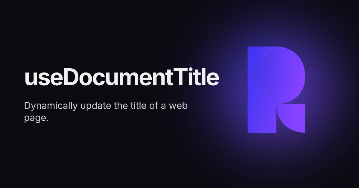 useDocumentTitle React Hook – Raddix